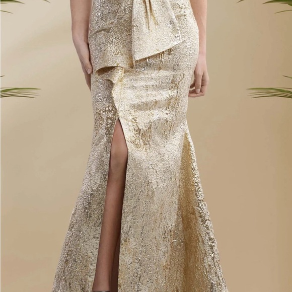 Dresses | Elegant Gold Evening Gown | Poshmark